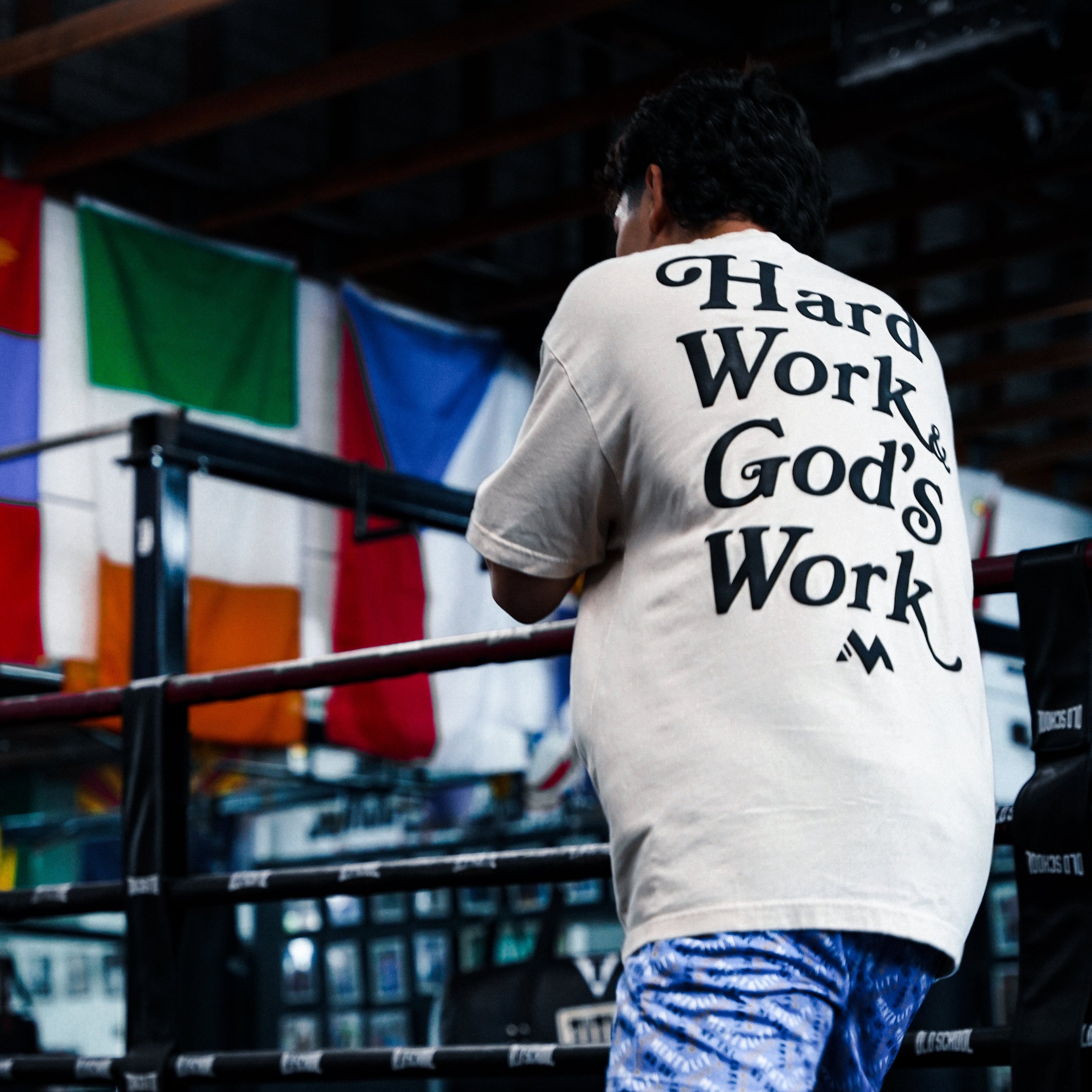 'HARD WORK & GOD'S WORK' TEE - BONE